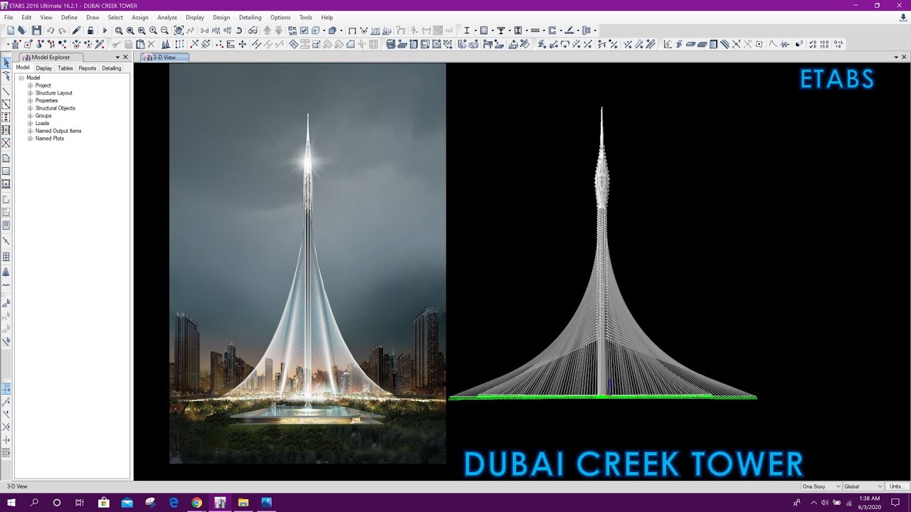 Dubai Creek Tower Modeling in Etabs | World's Tallest Structure - Revit ...