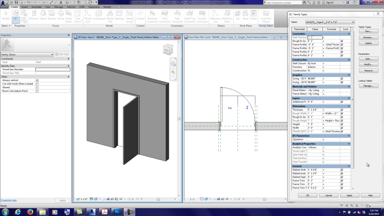 20150420 20150421 Tutorial Making Detailed Revit Door Families - Revit news