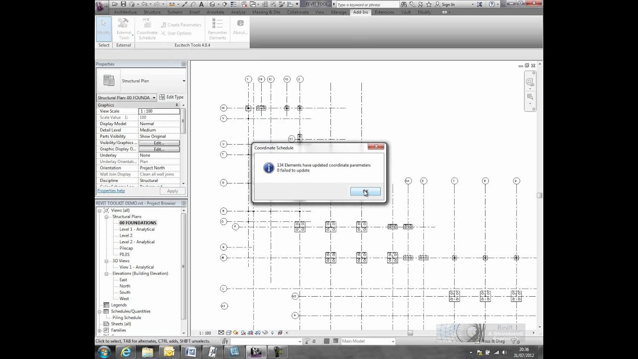 Revit 2013 Pile Scheduling with the Excitech Revit Toolkit - Revit news Revit 2013 Pile Scheduling with the Excitech Revit Toolkit - Revit news