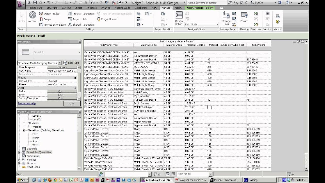 Revit Weight Calculation - Revit news