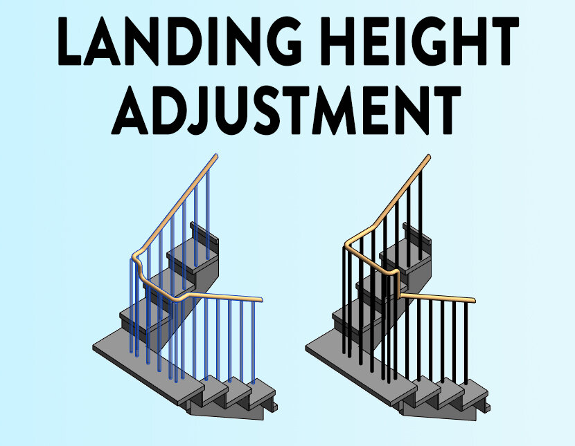 Revit Railings Tutorial Add A Landing Height Adjustment Revit News