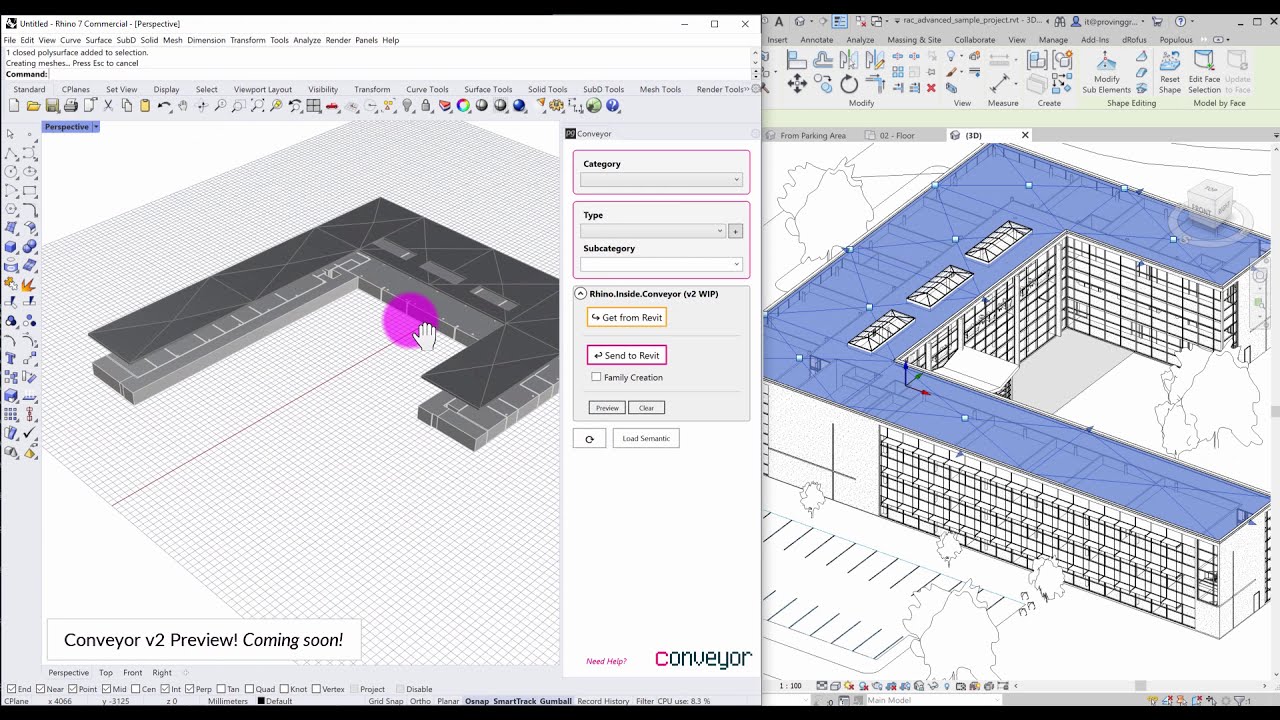 Conveyor V2 Preview - Direct Get Objects From Revit into Rhino ... Conveyor V2 Preview - Direct Get Objects From Revit into Rhino ...