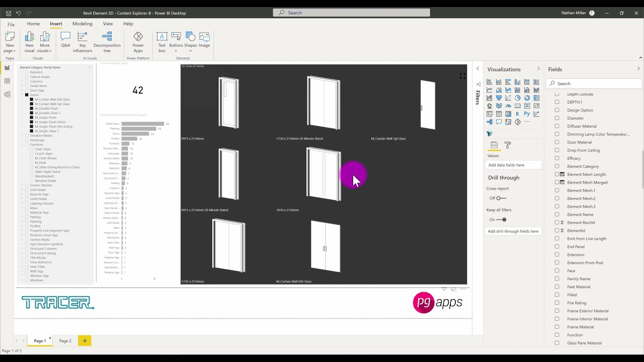 Tracer 3D Example - Revit Family Type Browser in Power BI - Revit news