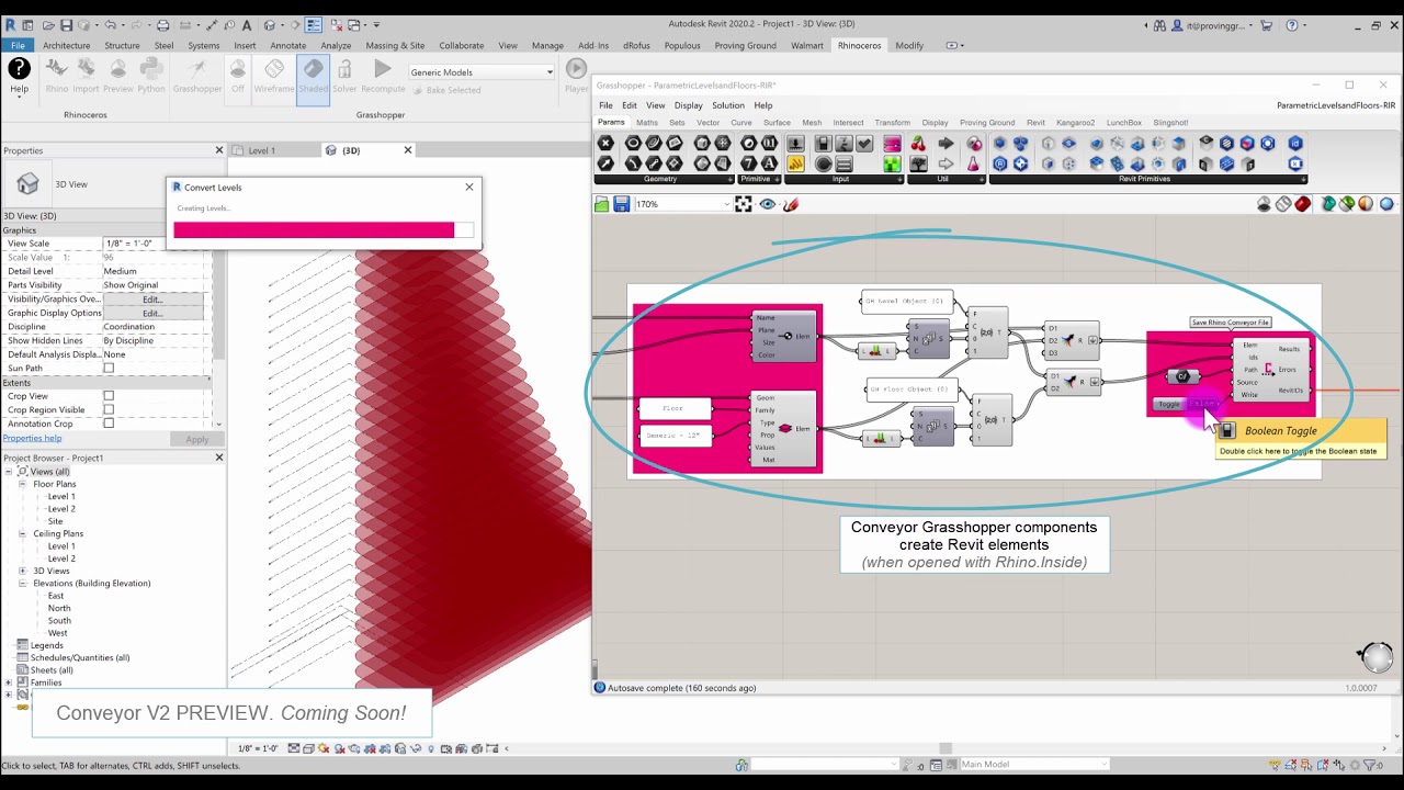 Conveyor V2 Preview - Grasshopper Components work with Rhino.Inside ... Conveyor V2 Preview - Grasshopper Components work with Rhino.Inside ...