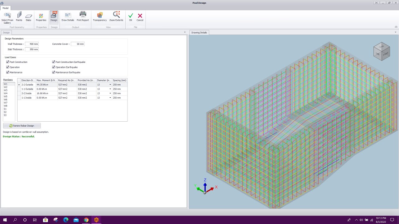 Swimming Pool Design & Details in Prota Structure Suite - Revit news