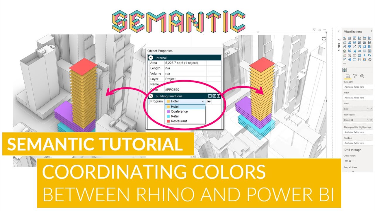 Semantic Tutorial - Coordinating Object Colors between Rhino and 3D Power BI Visual - Revit news