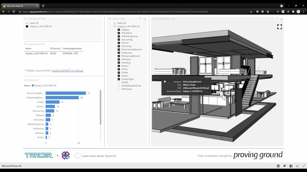 Tracer Ifc Coordinating Archicad Models In A 3d Power Bi Dashboard Revit News 