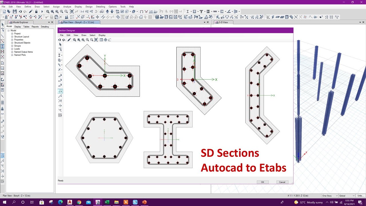 Import Complex Column Shapes in Etabs from Autocad using Excel - Revit news