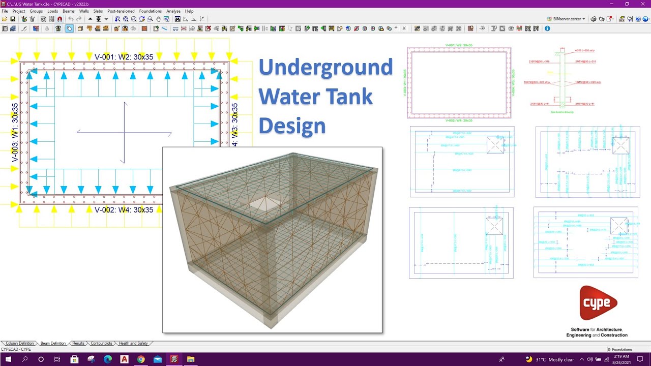 Underground Water Tank Design in CYPECAD 2022 - Revit news