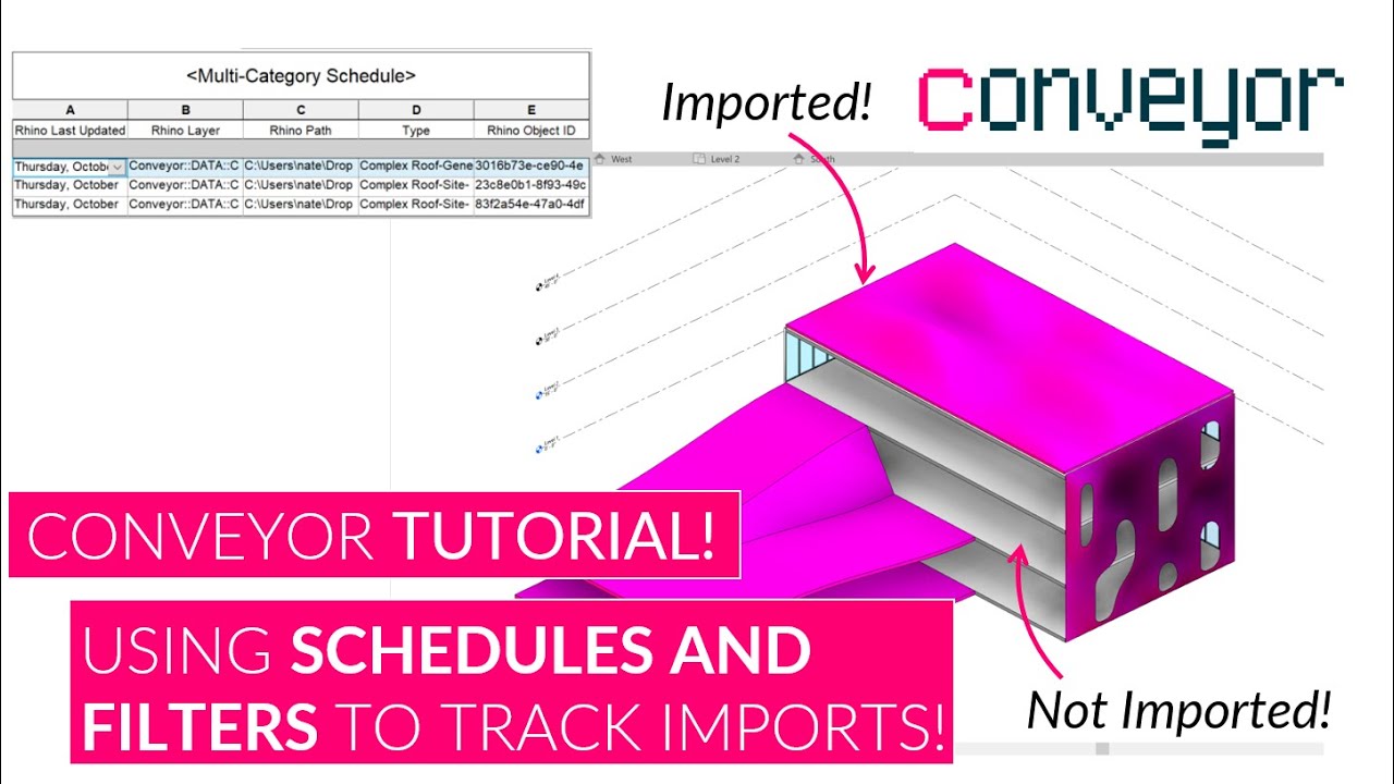 Conveyor Tutorial - Using Schedules and View Filters to Track Imported Rhino Objects in Revit ...