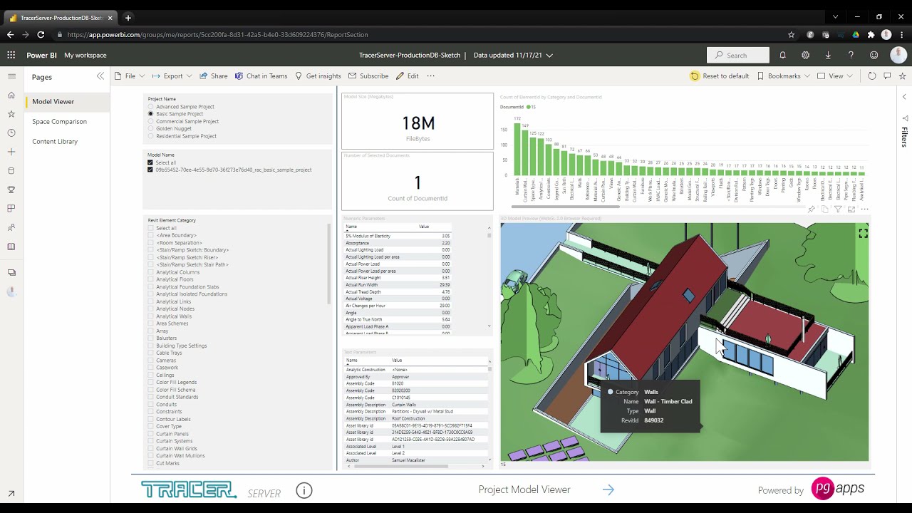Tracer Server - 3D Model Analysis and Comparison in Power BI - Revit news